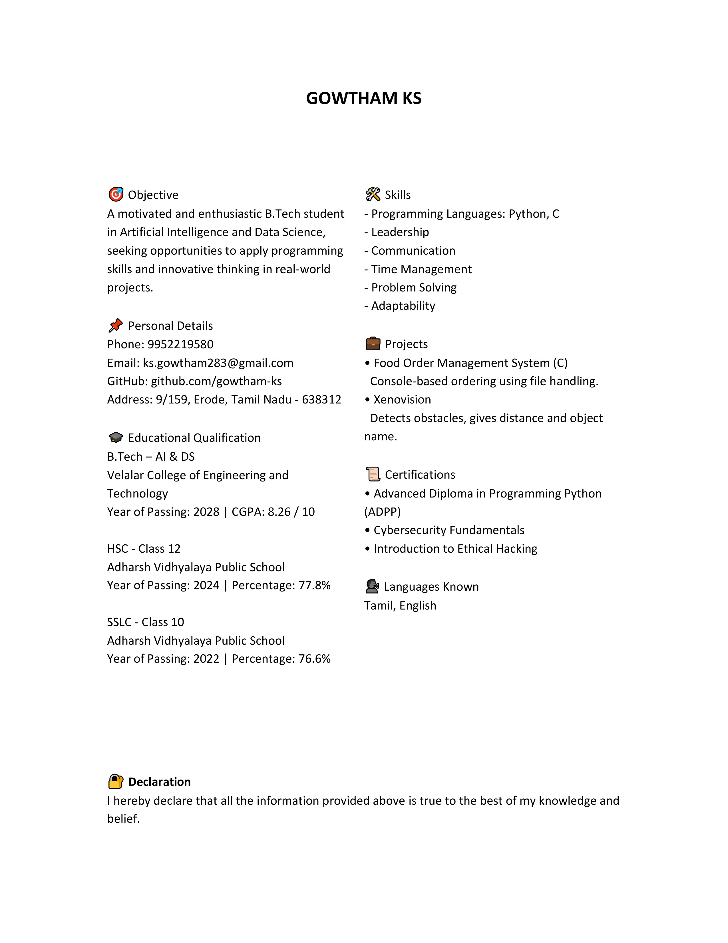 Gowtham KS | Portfolio